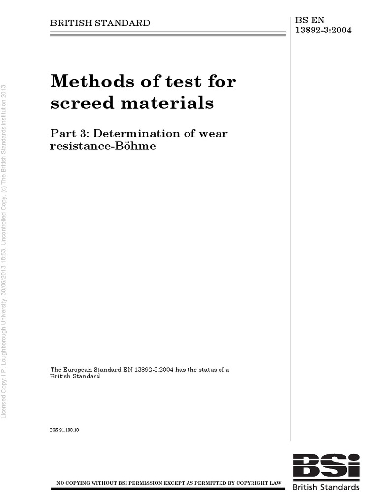 BS en 13892 3 2004 | PDF | Lever | Science