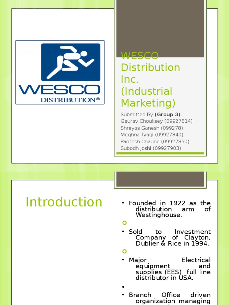 Group 3 WESCO | PDF | Supply Chain | Procurement