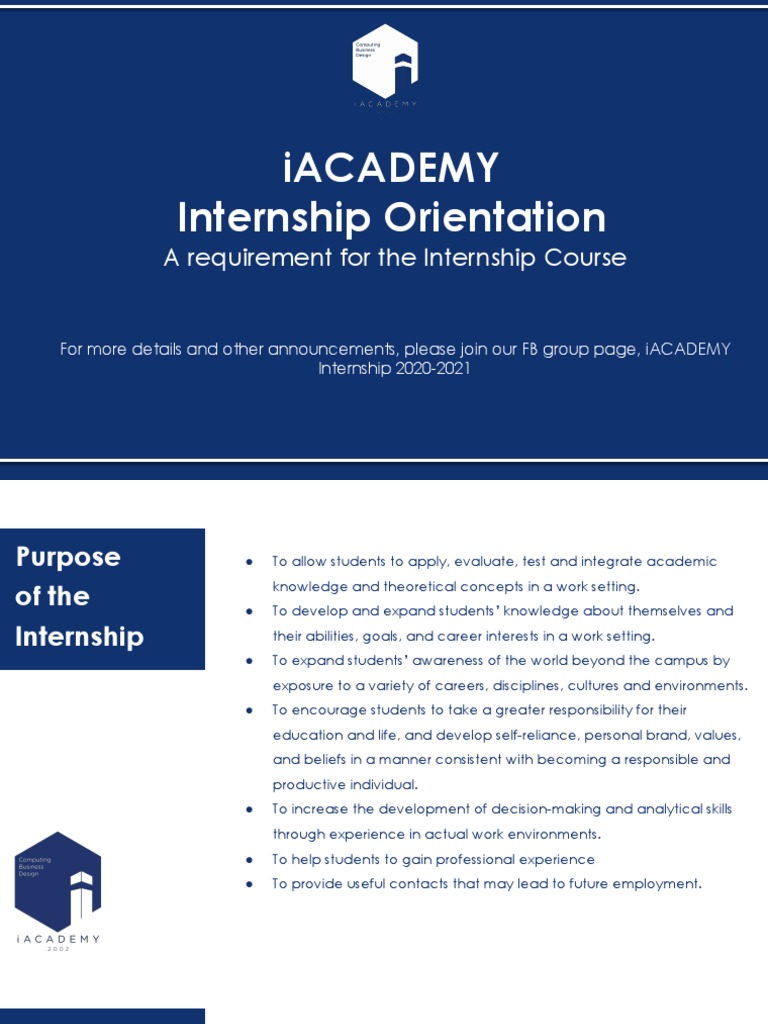 Internship Orientation Deck 08052020 | PDF | Internship | Job Hunting