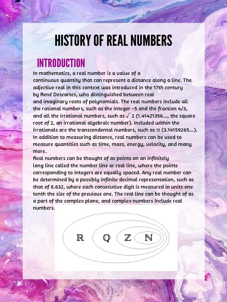 History of Real Numbers | PDF | Numbers | Real Number