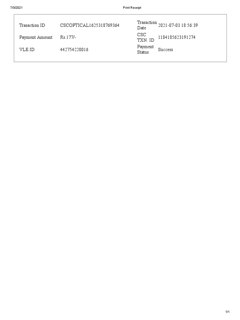 Optical Fiber Splicing (OFS) Receipt | PDF