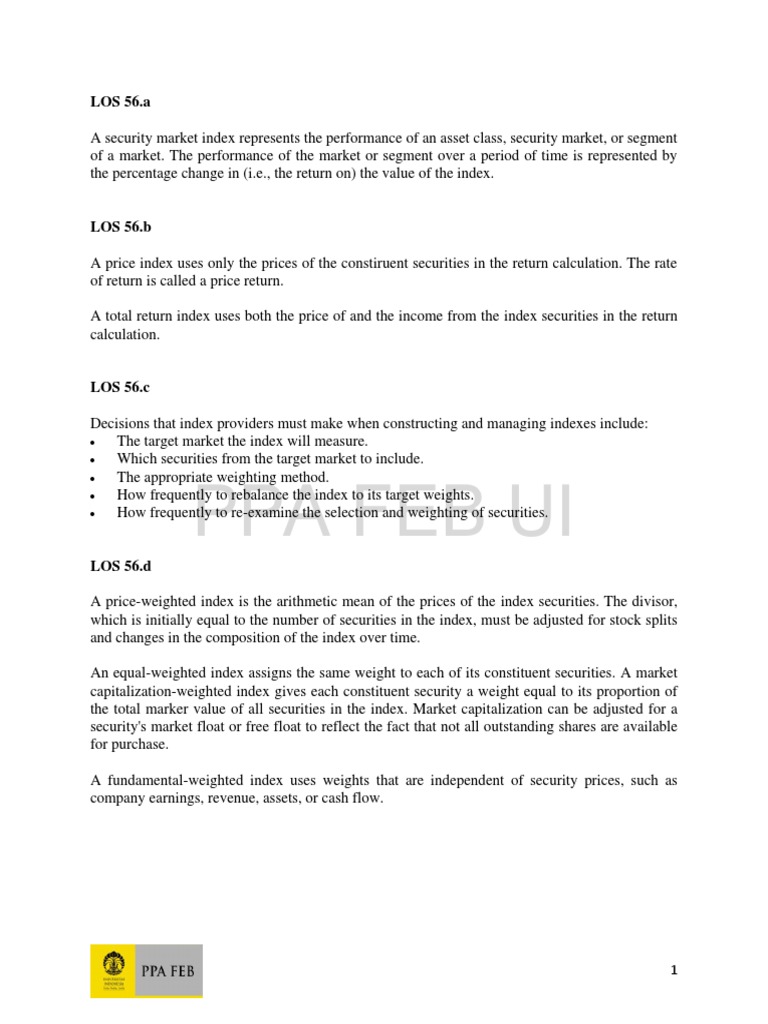13 - Security Market Indices | PDF | Stock Market Index | Index (Economics)