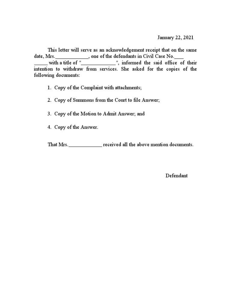 Acknowledgement Letter | PDF