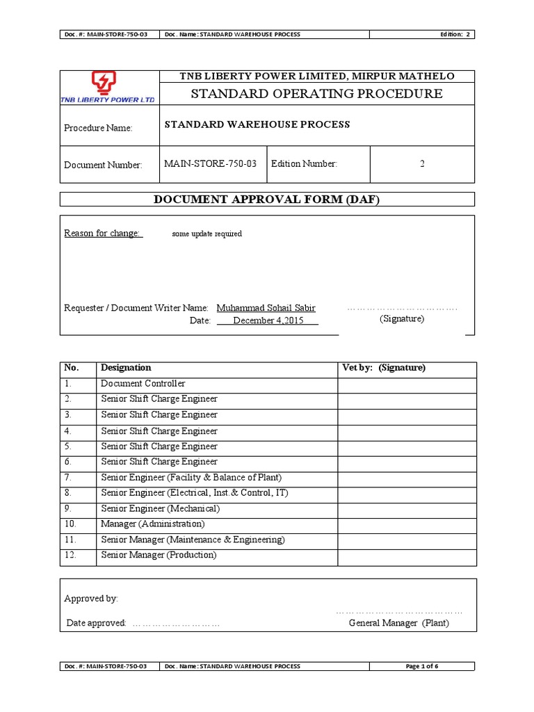 SOP - STANDARD WAREHOUSE PROCESS-Rev 2 | PDF | Invoice | Warehouse