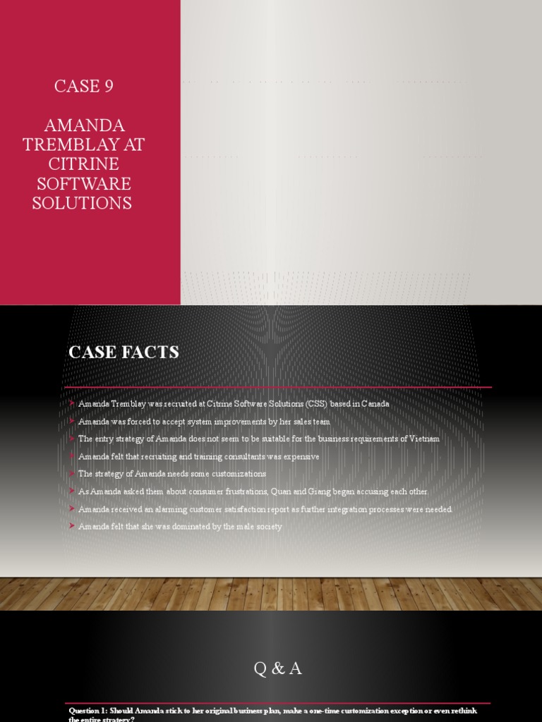 Case 9 Amanda Tremblay at Citrine Software Solutions | PDF | Customer ...