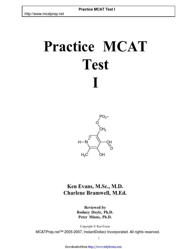 Mcat Sample Questions Template 1 | PDF | Acid Dissociation Constant ...