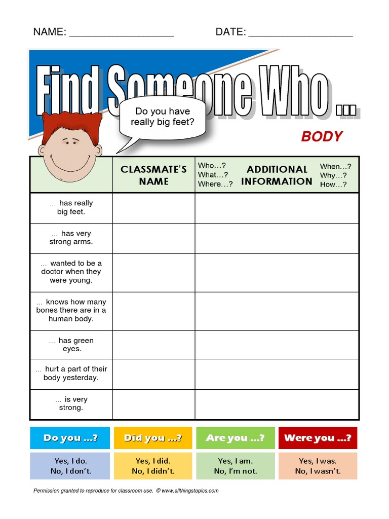 Name: Date:: Classmate'S Name Additional Information | PDF | Verb ...