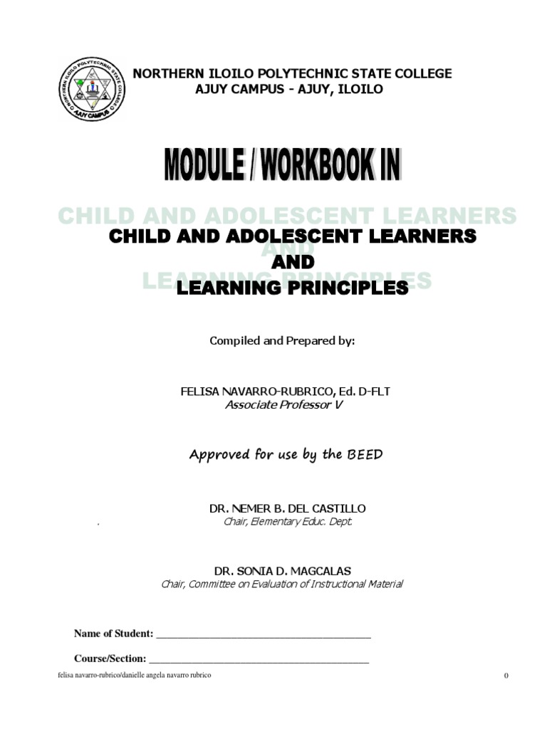 Module in Child and Adolescent Learning Principles - Pdffilename UTF ...