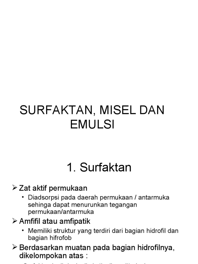 Misel Dan Emulsi | PDF