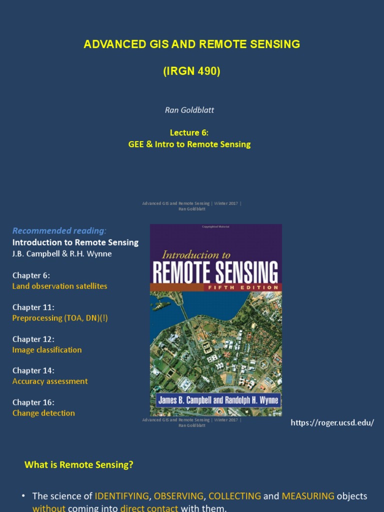 Intro To Remote Sensing | PDF | Infrared | Remote Sensing