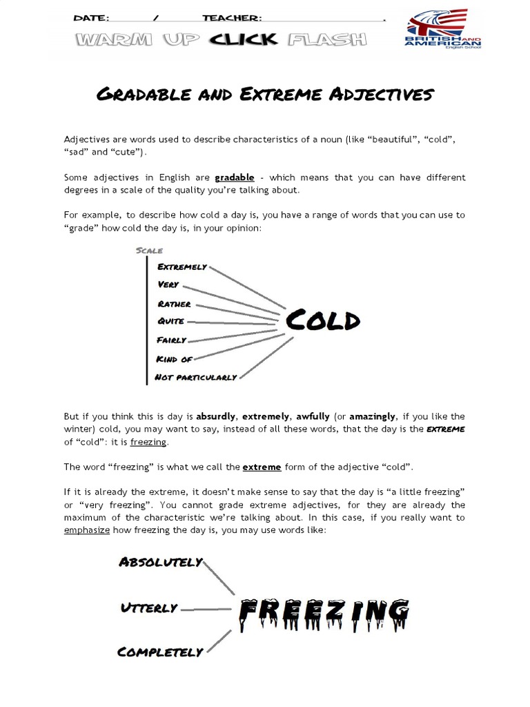 Click VOC - Gradable and Extreme Adjectives | PDF | Adjective ...