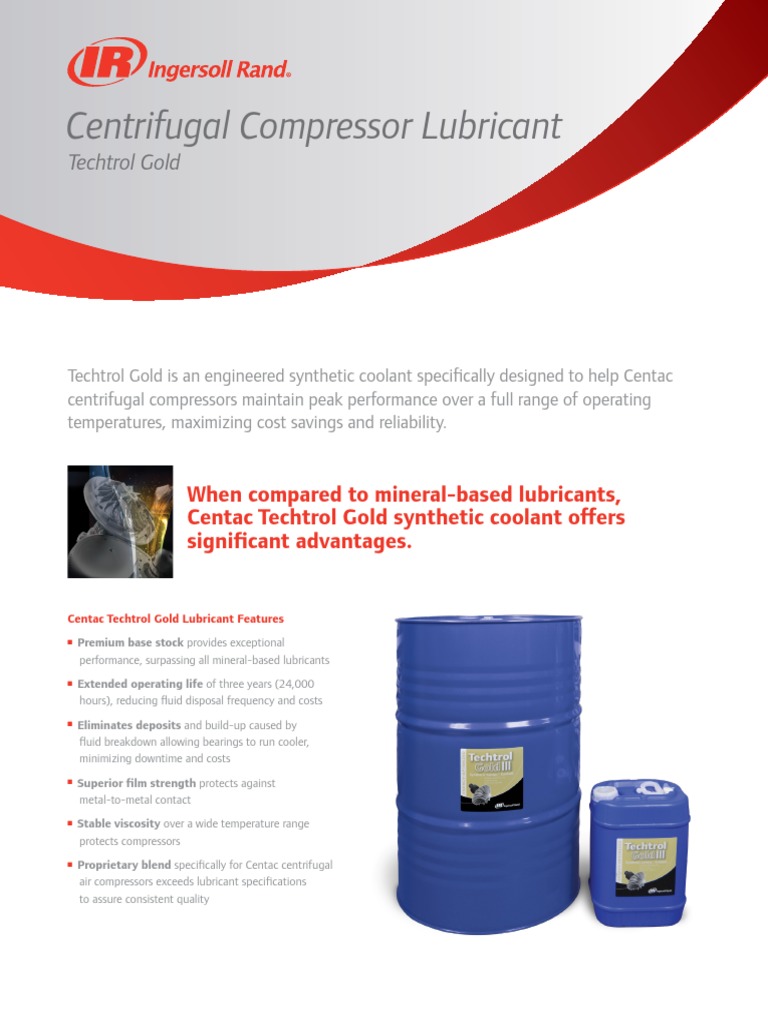 Techtrol Gold Synthetic Lubricant Flyer | PDF | Lubricant | Contractual ...
