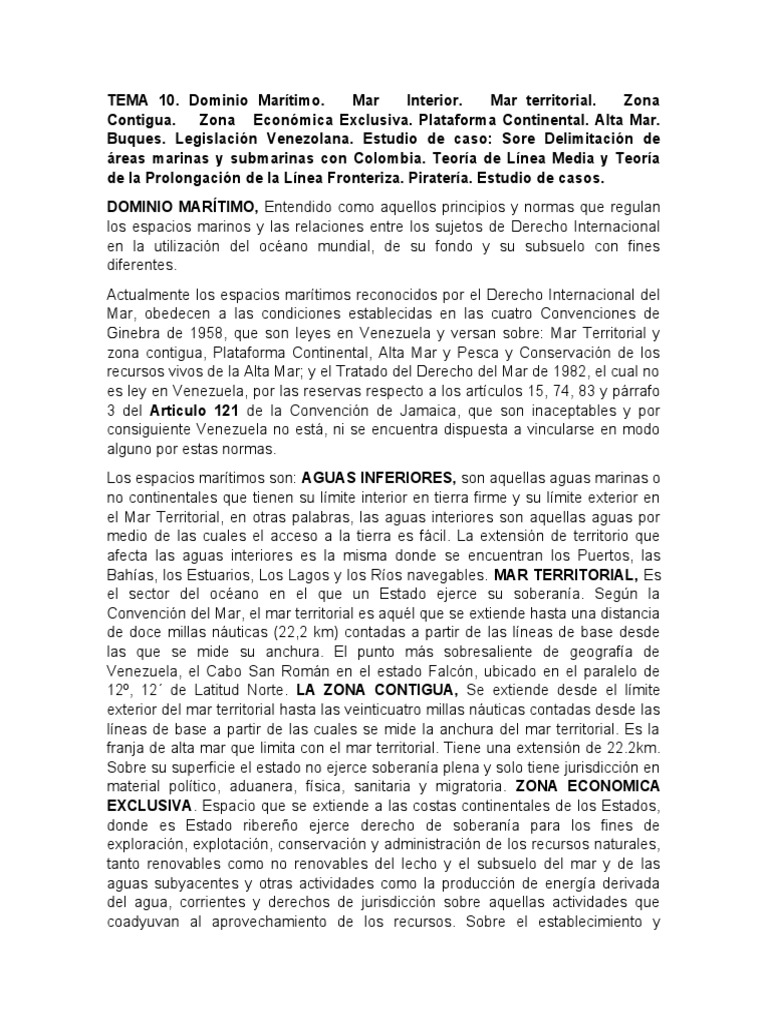 Dominio Maritimo. | PDF | Aguas territoriales | Convención de las ...