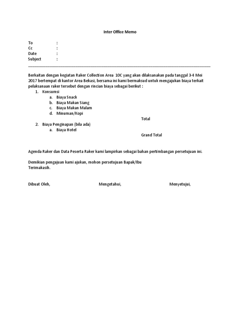 Inter Office Memo | PDF