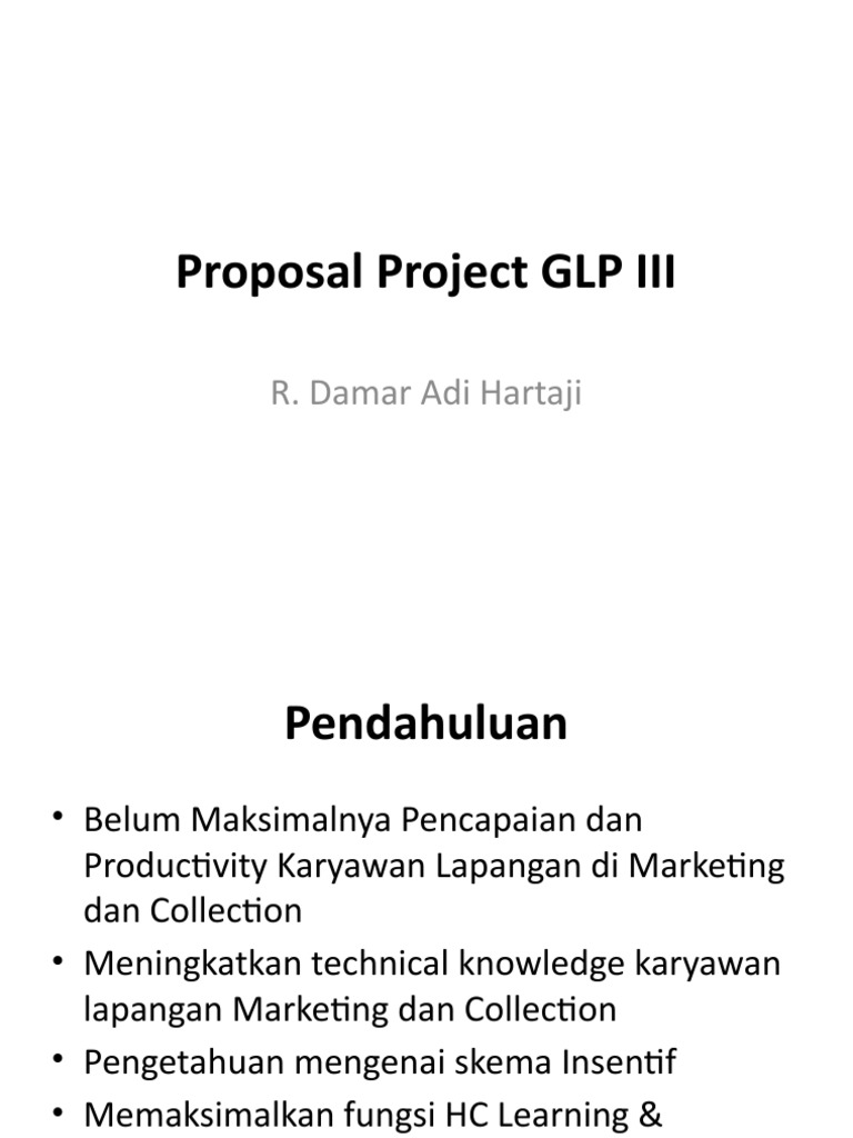 Proposal Project GLP III | PDF
