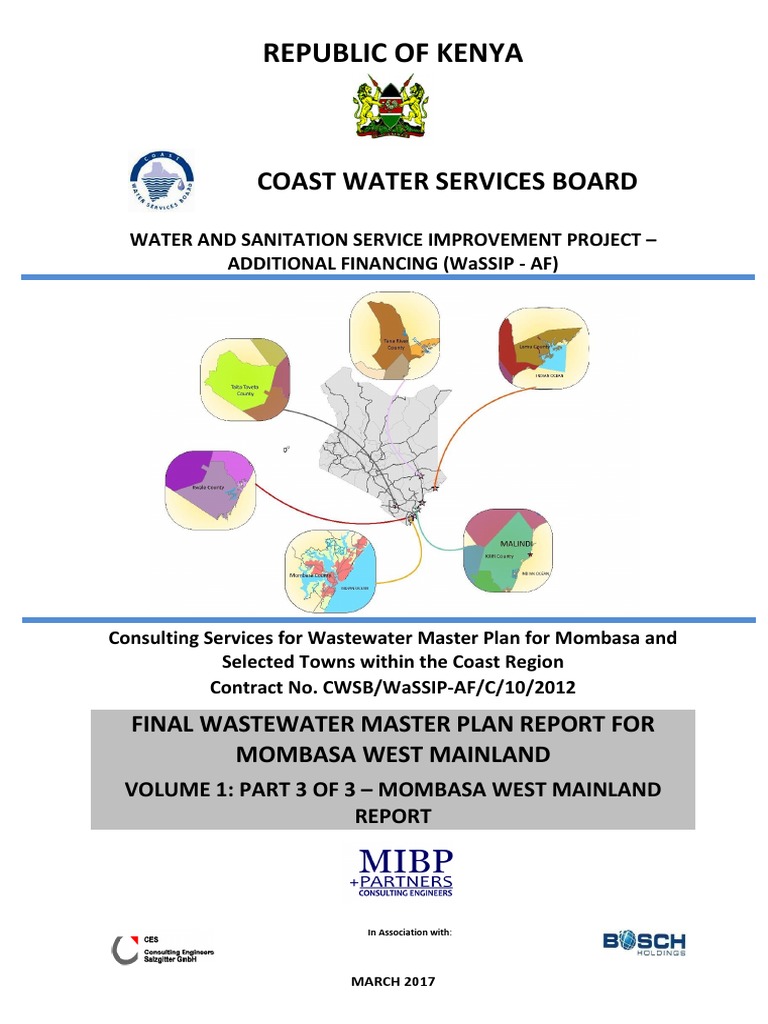 Waste Water Masterplan Mombasa West Mainland | PDF | Sanitary Sewer ...