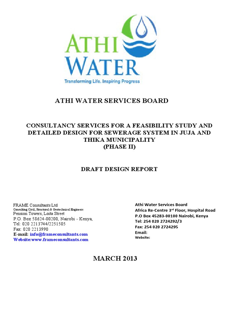 Juja & Thika Sewerage System Design Report | PDF | Sewage Treatment ...