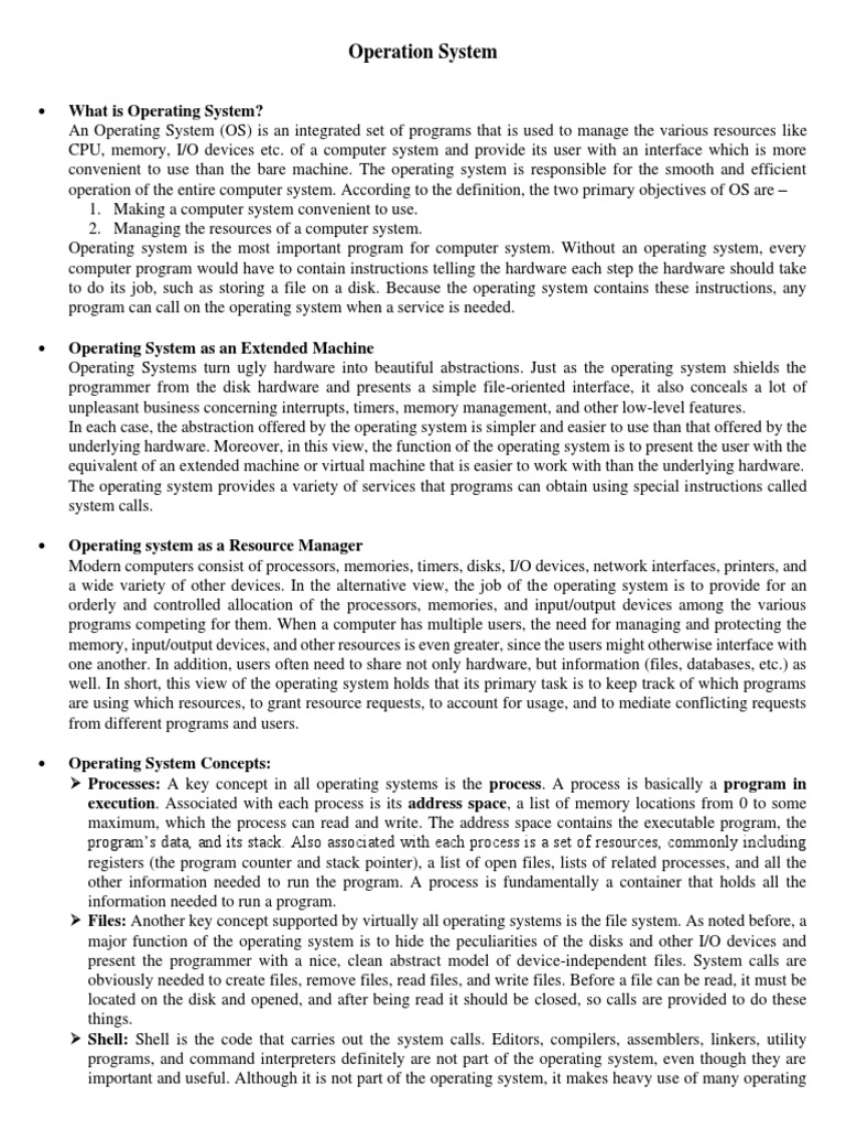 OS Notes | PDF | Scheduling (Computing) | Process (Computing)