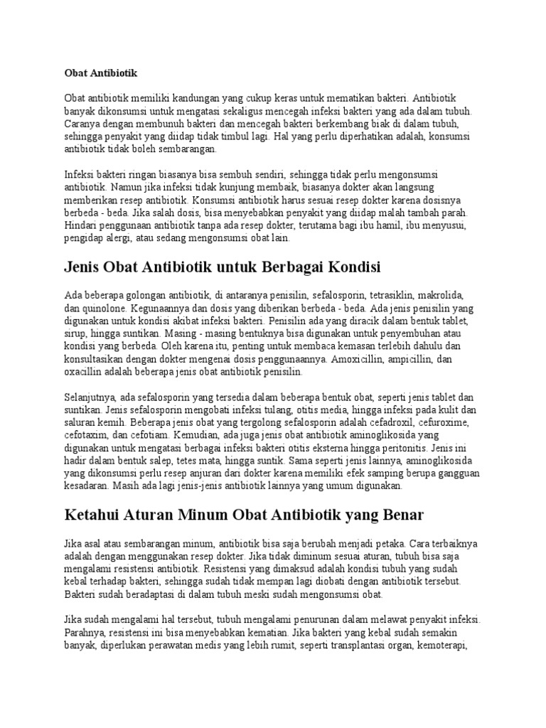Obat Antibiotik | PDF