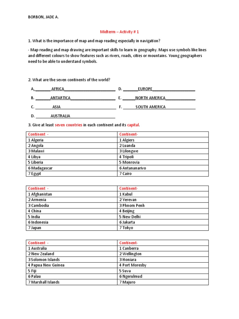 HUM 102 - Midterm Activity 1 | PDF | Global Positioning System | Map