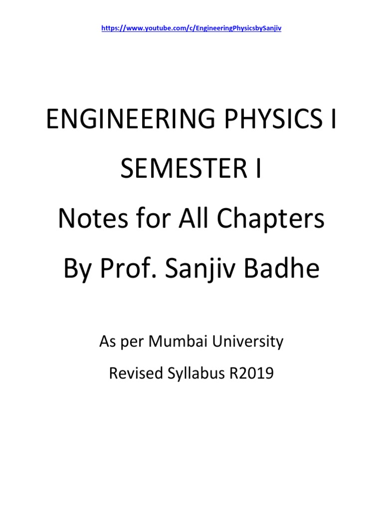 Engineering Physics I Notes (All Modules) | PDF | Uncertainty Principle ...