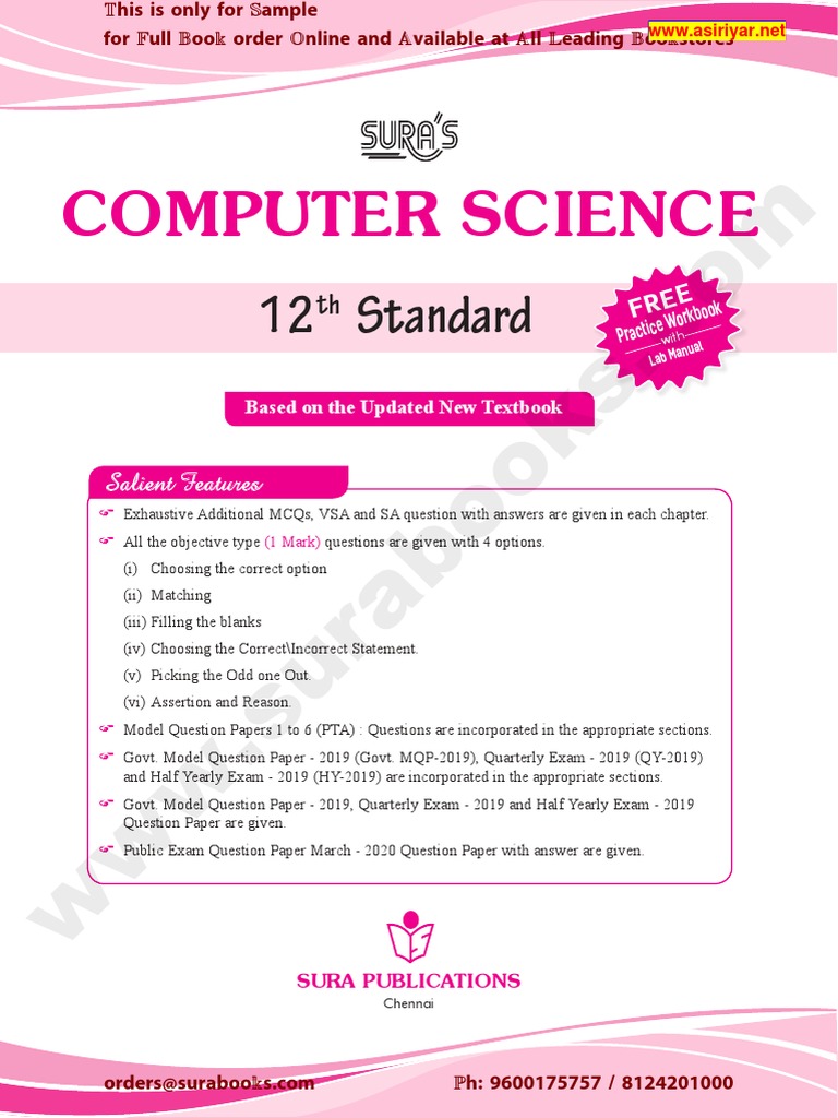12th Standard Computer Science Practice Lab Manual with Functions | PDF | Parameter (Computer ...