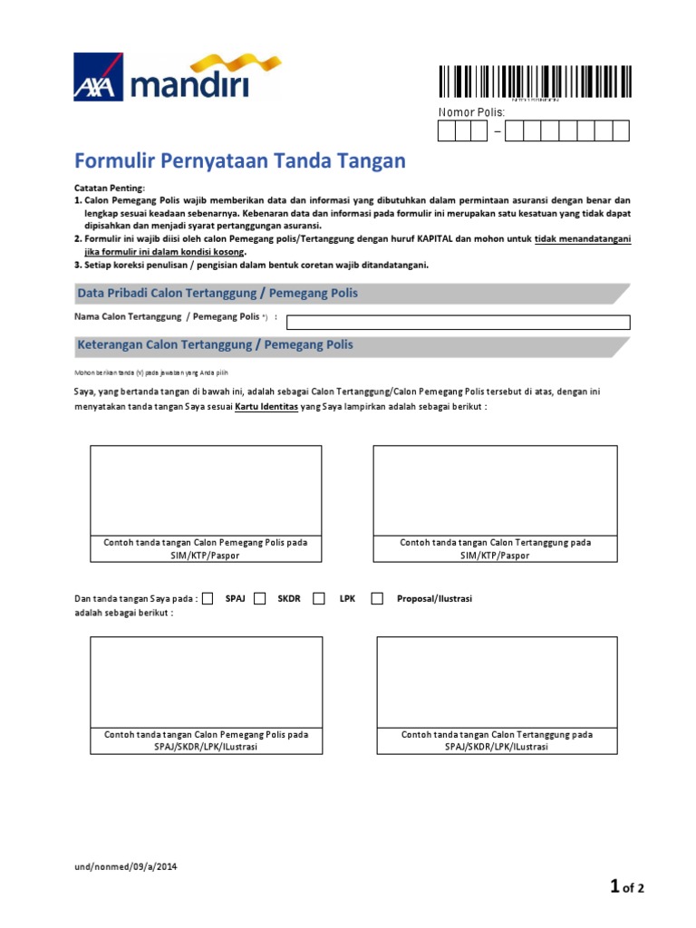 Form Pernyataan Tanda Tangan | PDF