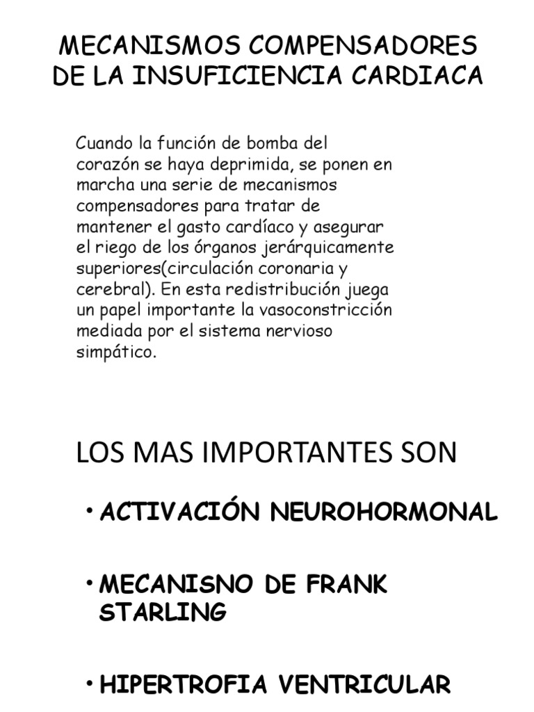 Mecanismos Compensadores de La Insuficiencia Cardiaca | PDF ...
