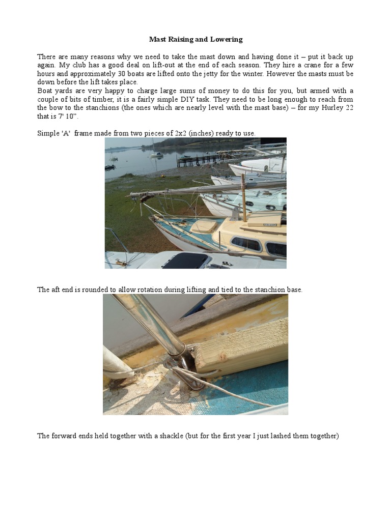 Mast Raising and Lowering | Download Free PDF | Mast (Sailing) | Rigging