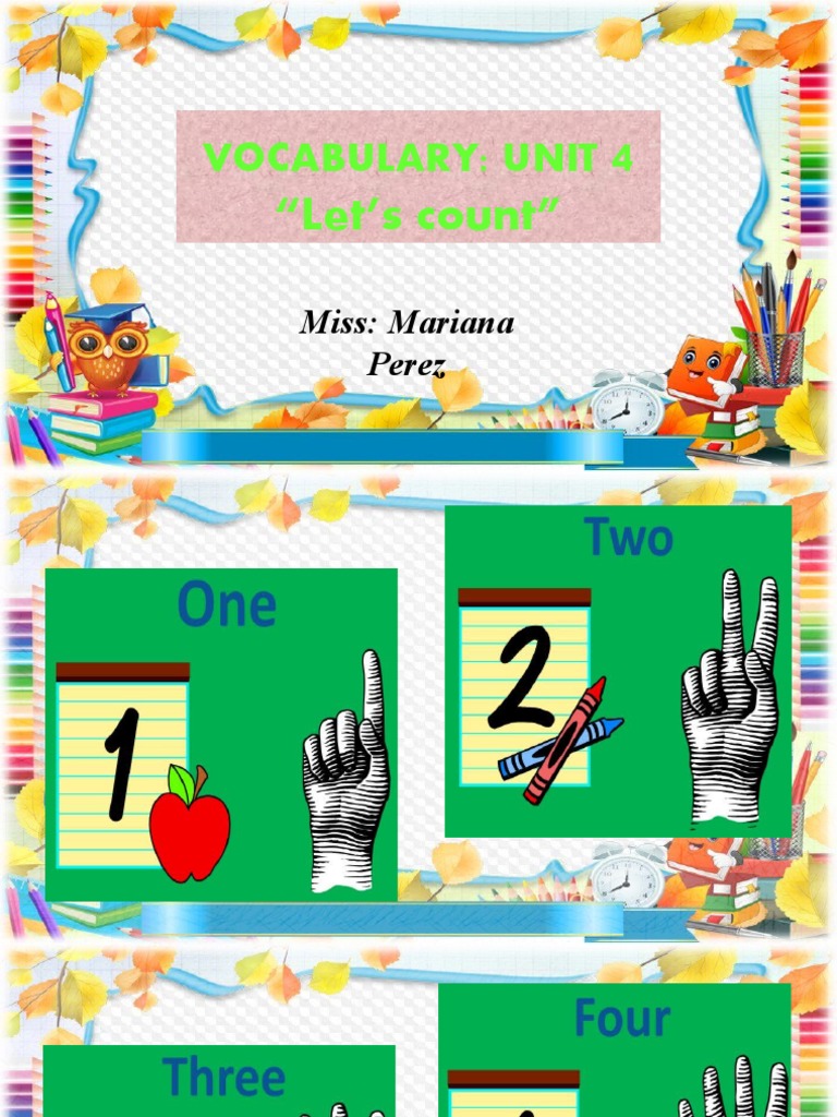 Vocabulary - Numbers 1-10 Sagrada | PDF