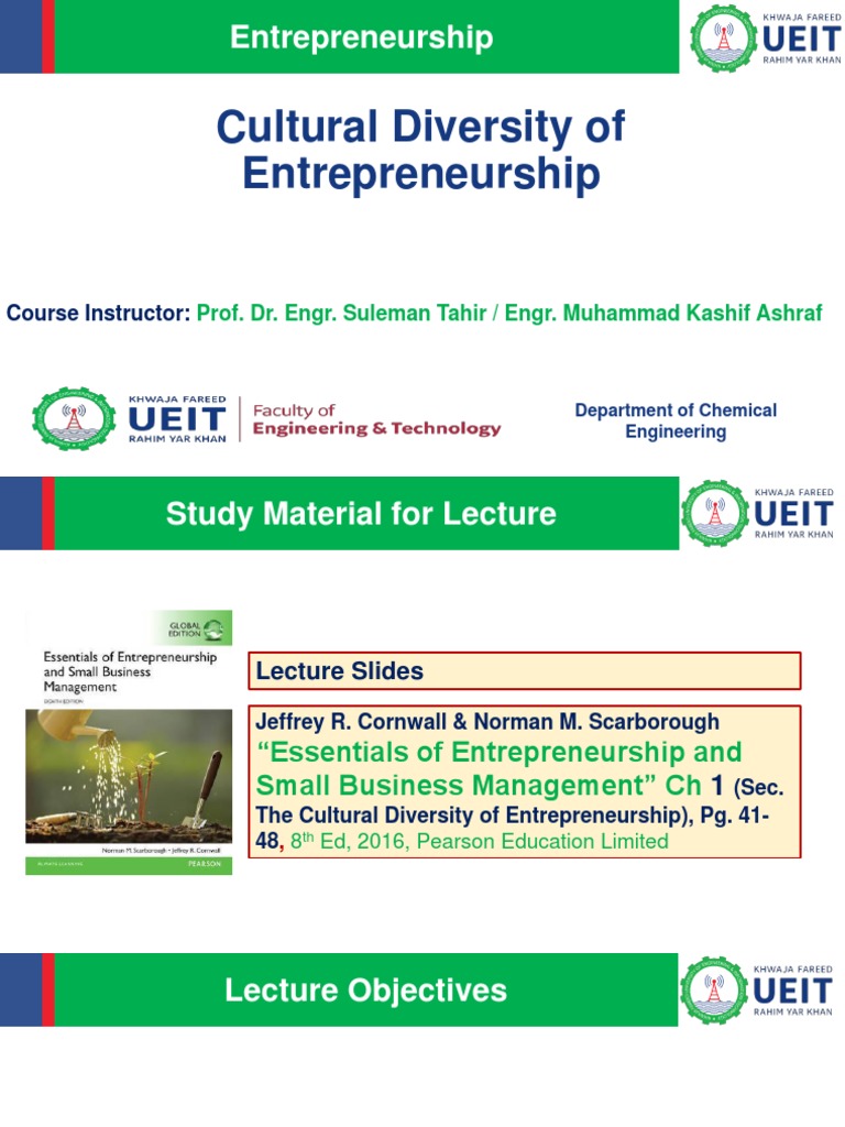 Cultural Diversity of Entrepreneurship | PDF | Entrepreneurship | Economies