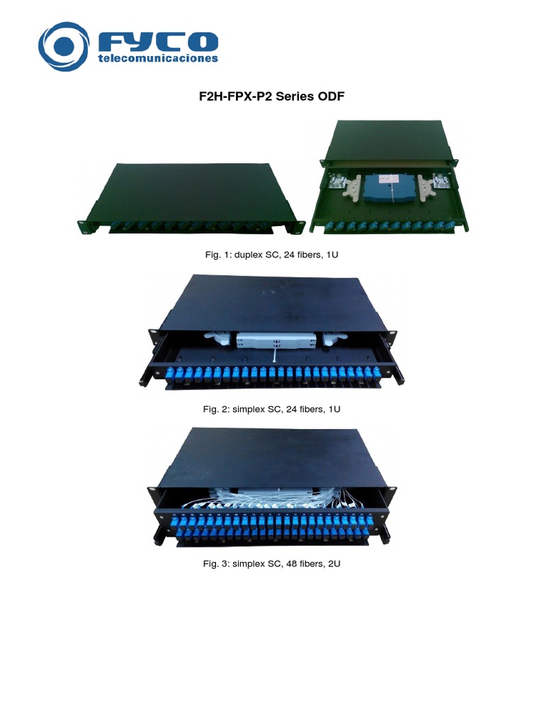 F2H-FPX-P2 Series ODF: Product Specifications and Ordering Guide for a ...