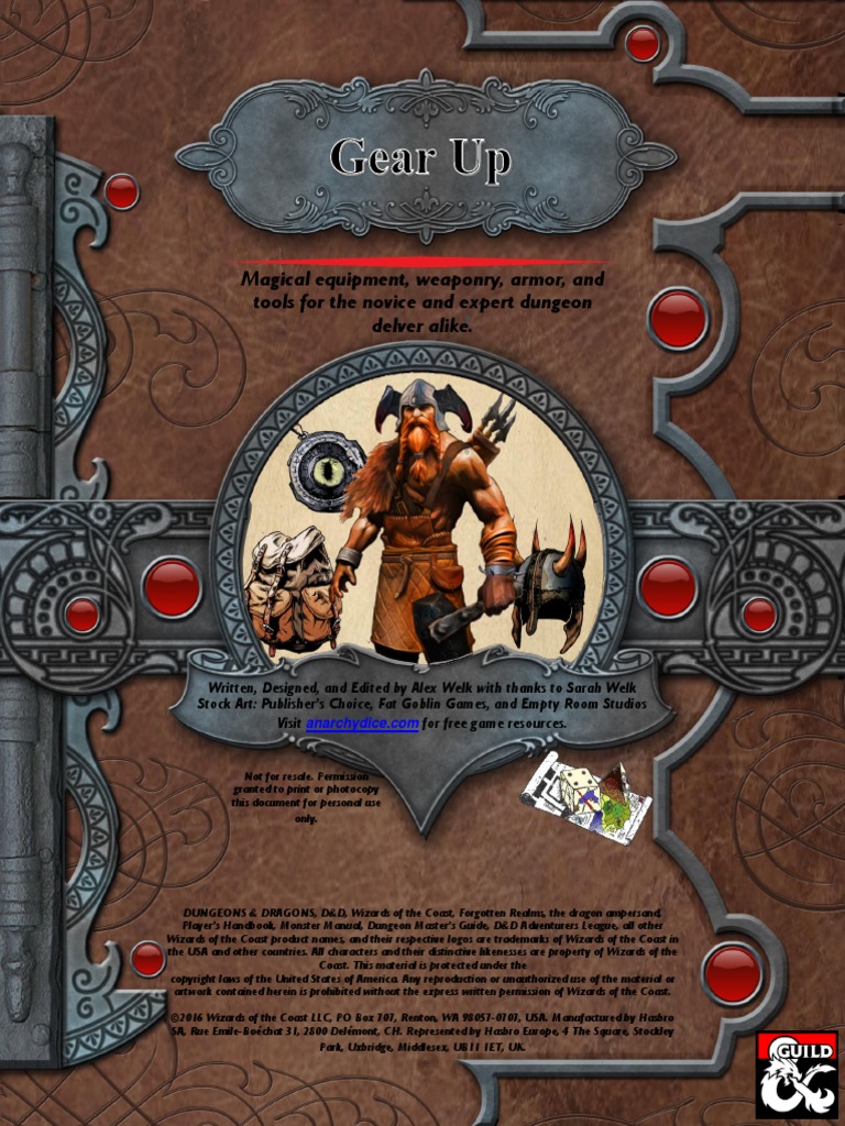 D&D 5E - Gear Up | PDF | Wizards Of The Coast | Dungeons & Dragons