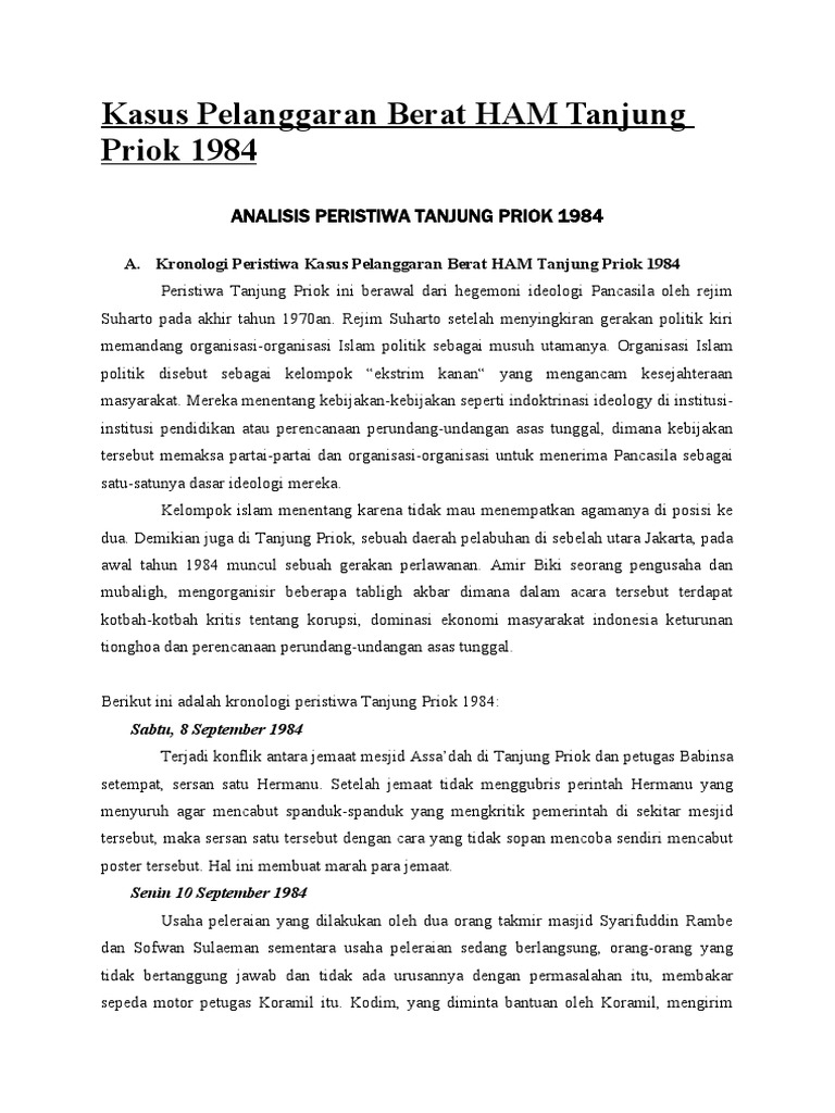 Kasus Pelanggaran Berat HAM Tanjung Priok 1984 | PDF