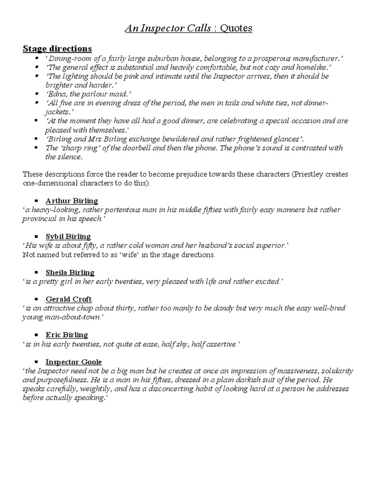 AIC Characters & Themes Quotes | PDF