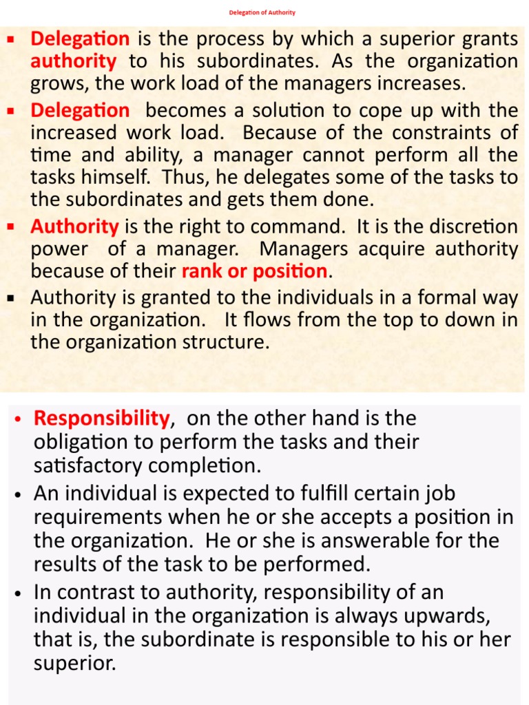 Effective Delegation of Authority Guide | PDF | Decentralization ...