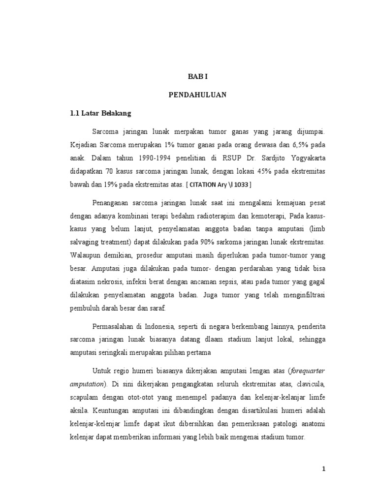 Forequarter Amputation Pada Osteosarcoma Proximal Humerus | PDF