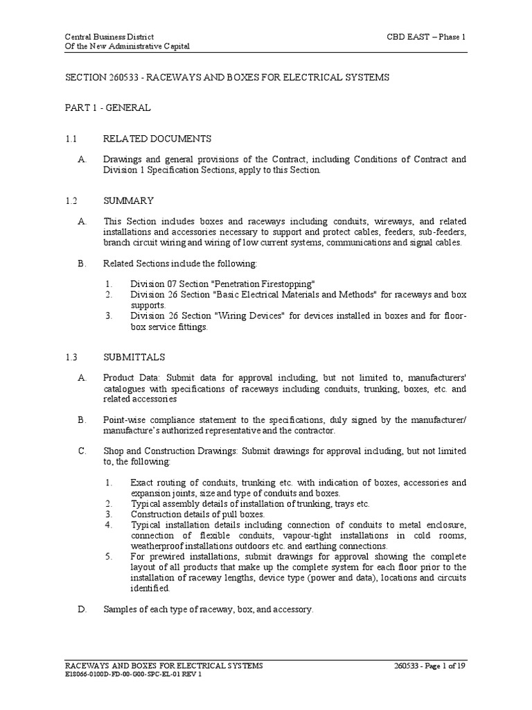 Raceways and Boxes For Electrical Systems-Rev01 | PDF | Electrical ...