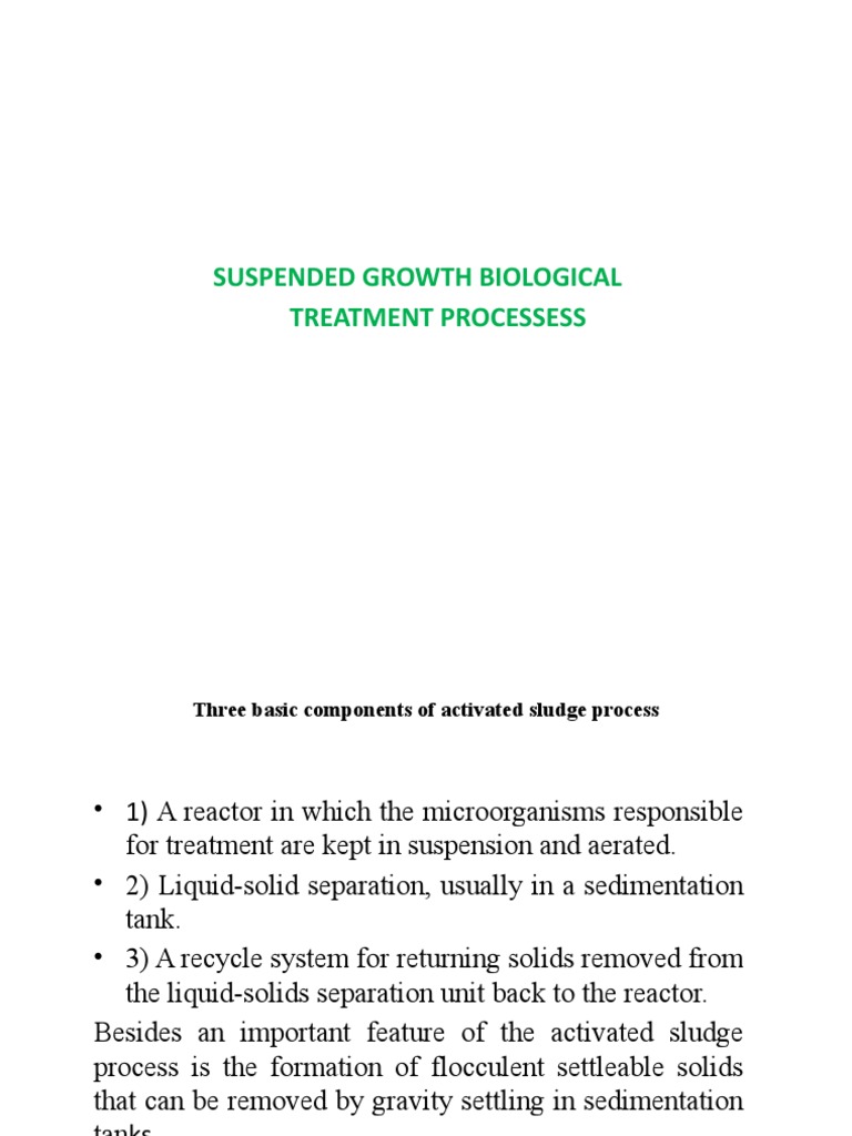 Suspended Growth Biological Treatment | PDF | Sewage Treatment ...
