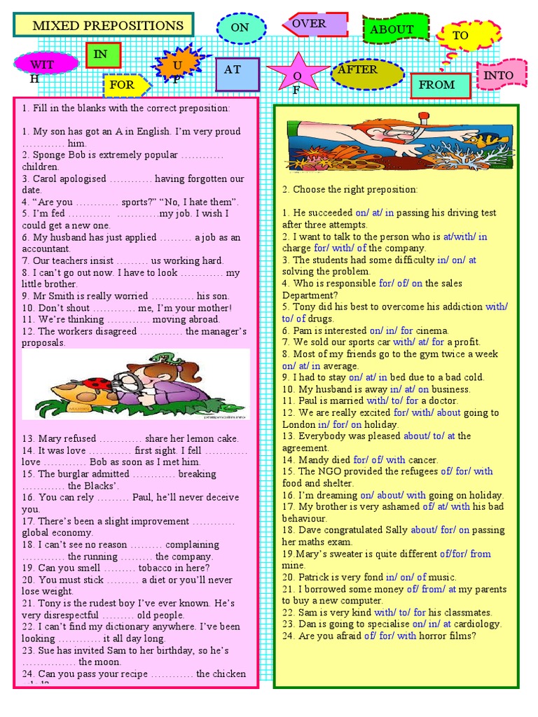 Mixed Prepositions 27014 | PDF