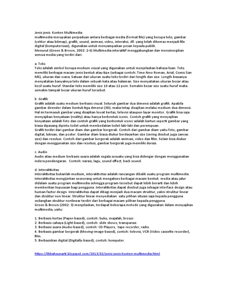 Jenis Jenis Multimedia | PDF