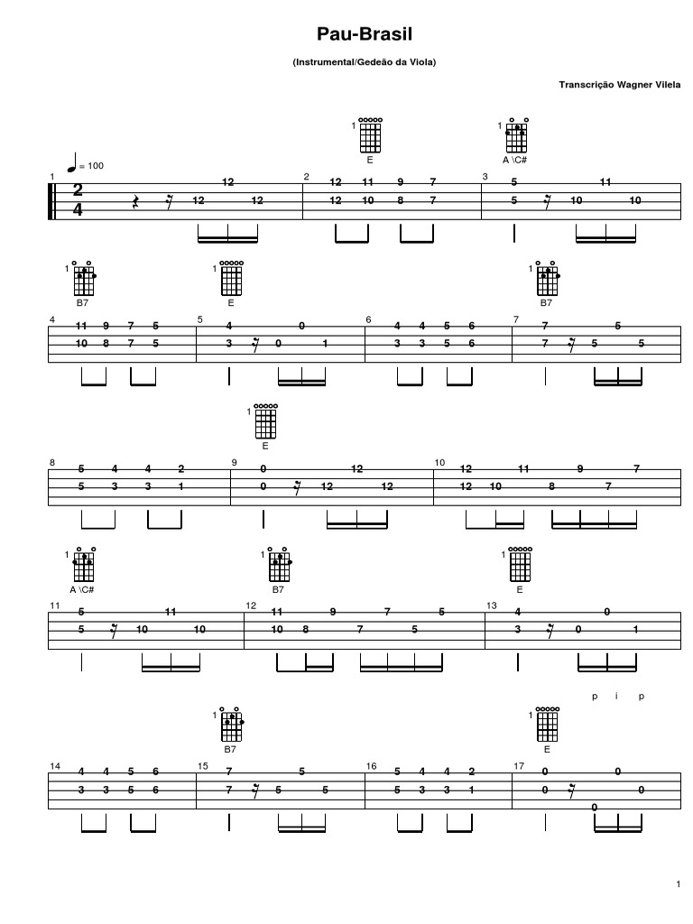 Pau Brasil Instrumental TAB | PDF | Musical Instruments