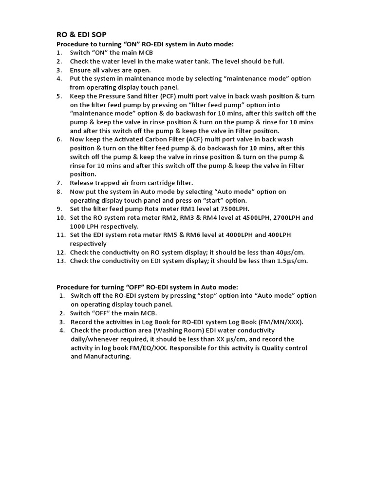 Edi Sop: Procedure To Turning "ON" RO-EDI System in Auto Mode | PDF ...