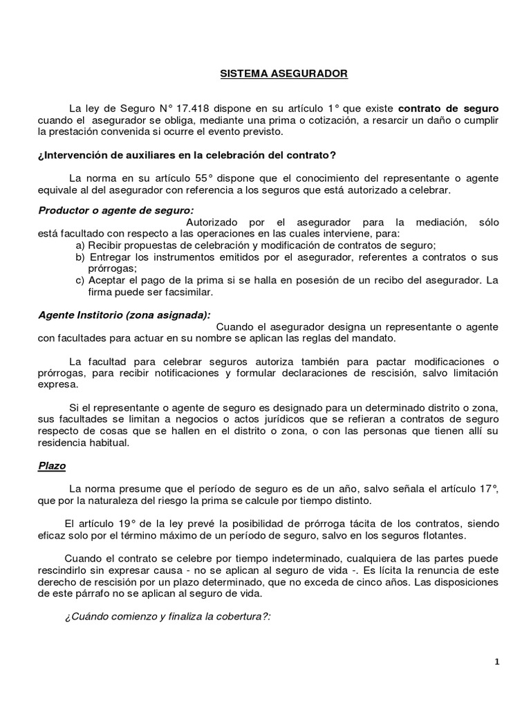 Ley de Seguros - 17418 | Descargar gratis PDF | Póliza de seguros | Reaseguro
