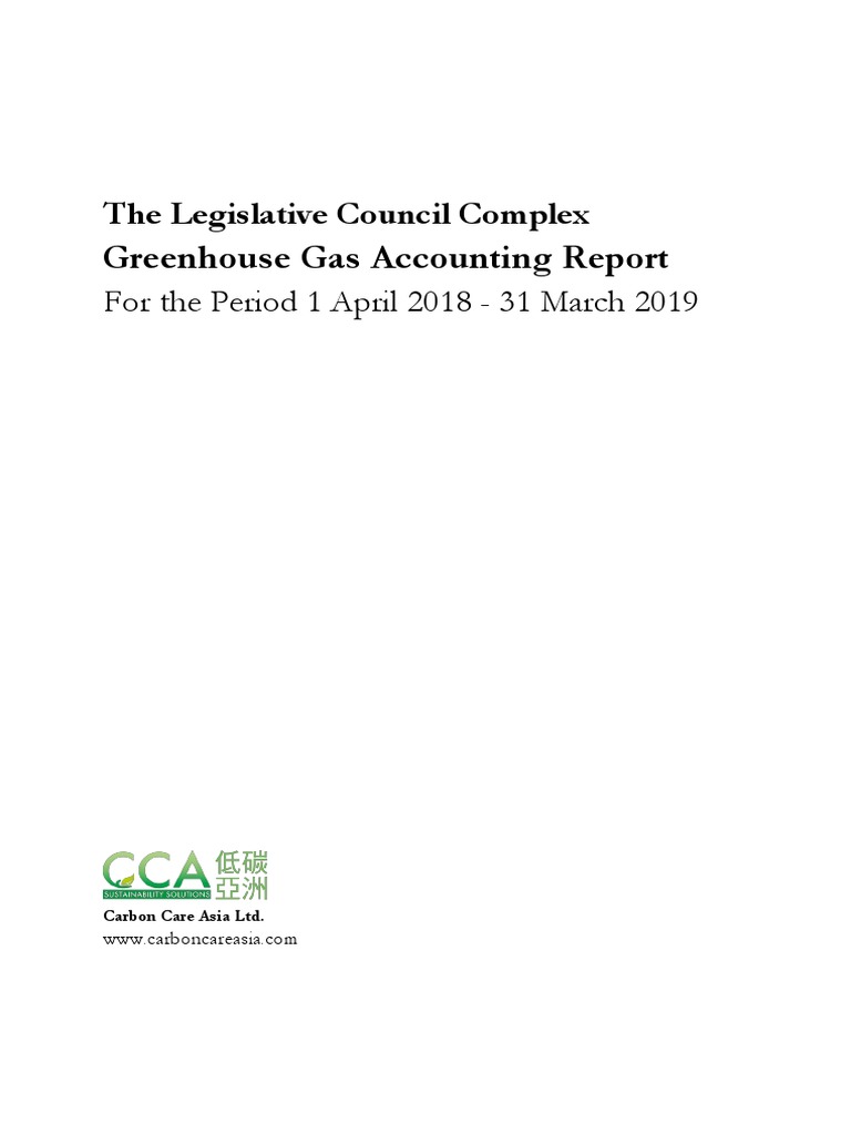 Greenhouse Gas Accounting Report: The Legislative Council Complex | PDF ...