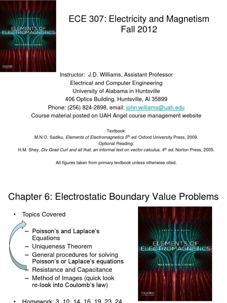 Ee 307 Chapter 6 Electrostatic Boundary Value Problems Pdf Capacitor Quantity
