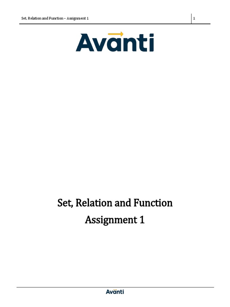 11 - Set, Relation - Function - Assignment - 1 - (Introduction To Sets) - V | PDF | Set ...