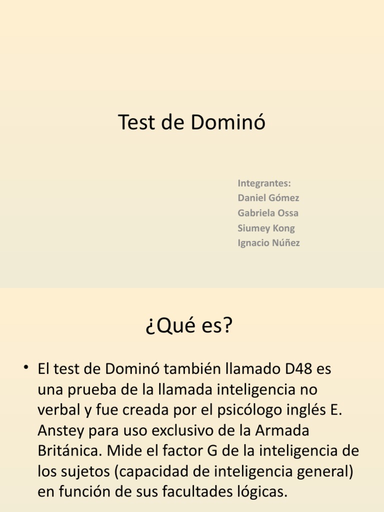 Test de Dominó | PDF