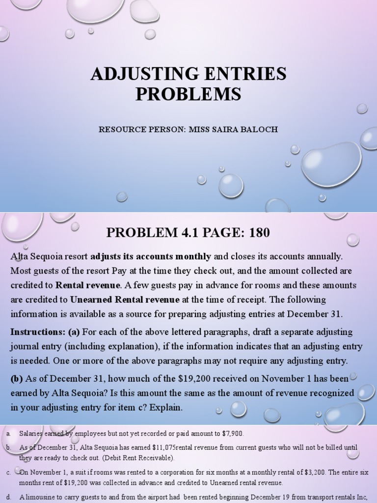 Adjusting Entries Questions Mangment | PDF | Debits And Credits ...