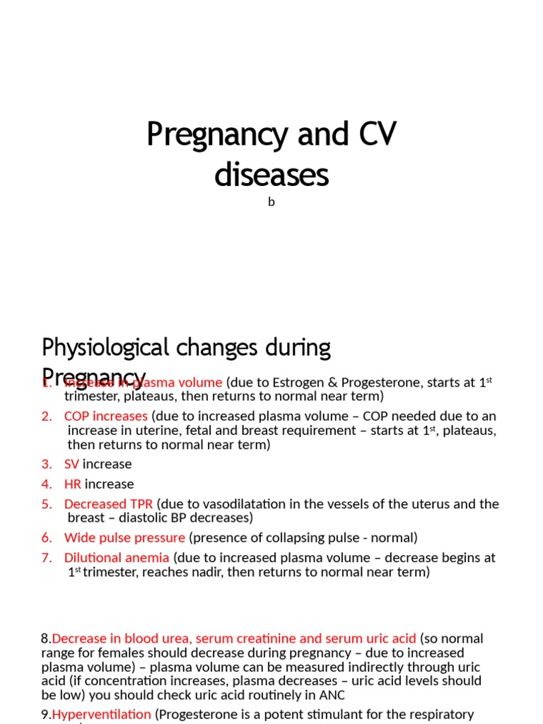 Pregnancy and CVS | PDF | Pregnancy | Hypertension